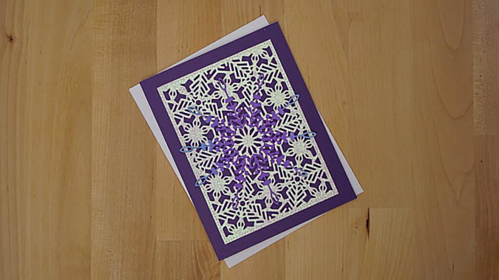How To Make A Sparkly Snowflake Card -18 - Cut Color & Create