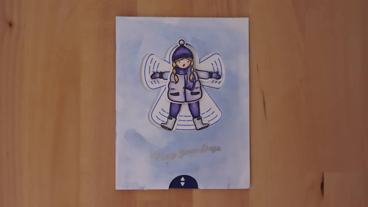 How To Make A Snow Angel Card! Day 21 - Cut Color & Create