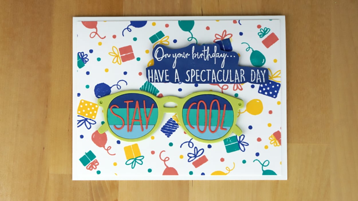 How To Make A Cool Interactive Card With Sunglasses - Cut, Color, & Create