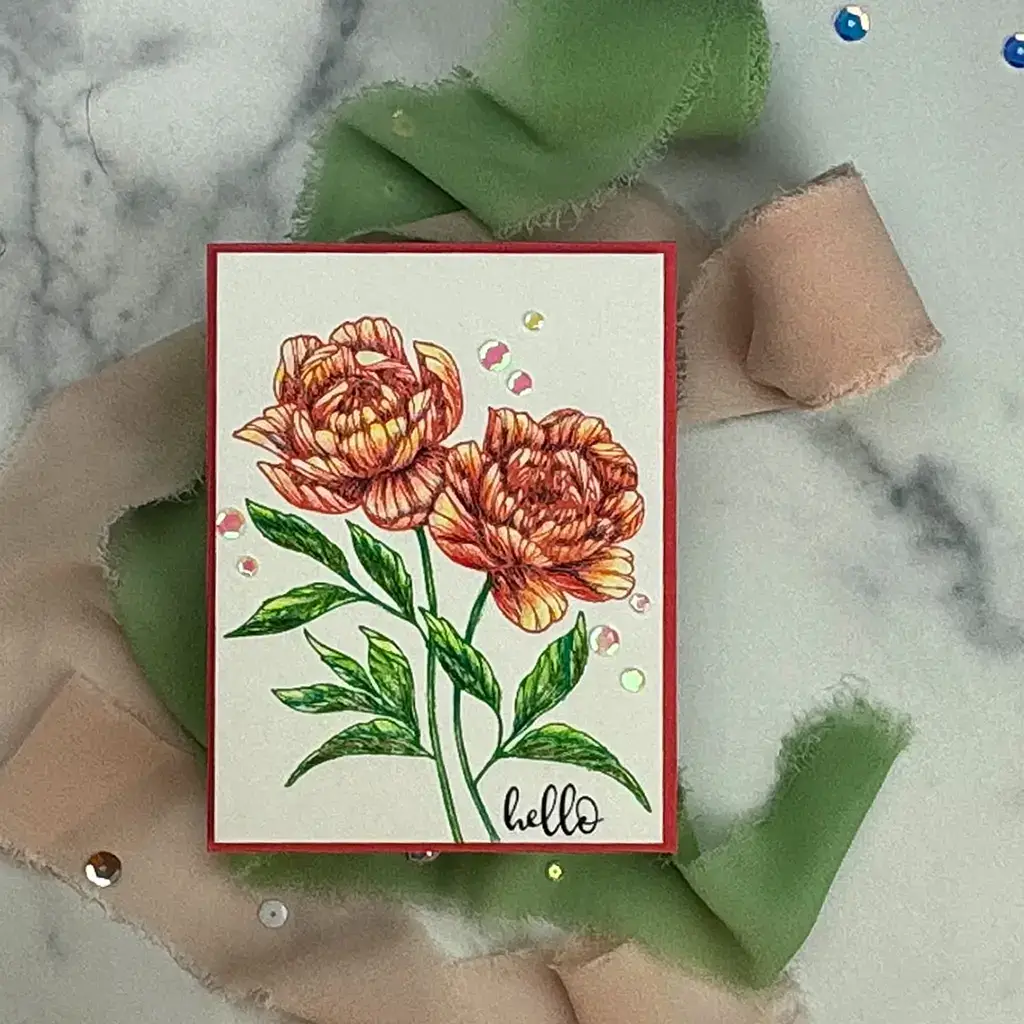 Peony Perfection Hello Card Tutorial - Cut Color & Create