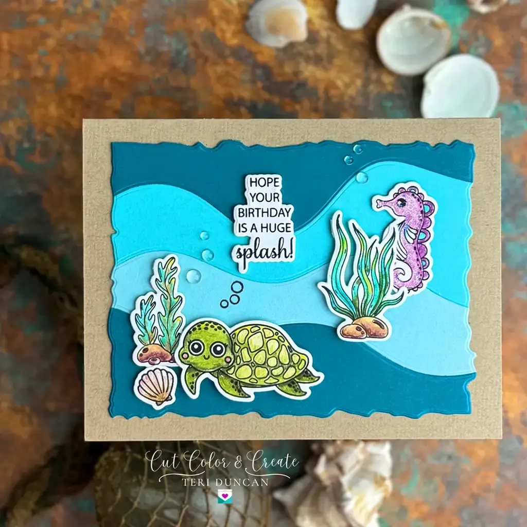 Just Keep Swimming Card - Cut Color & Create