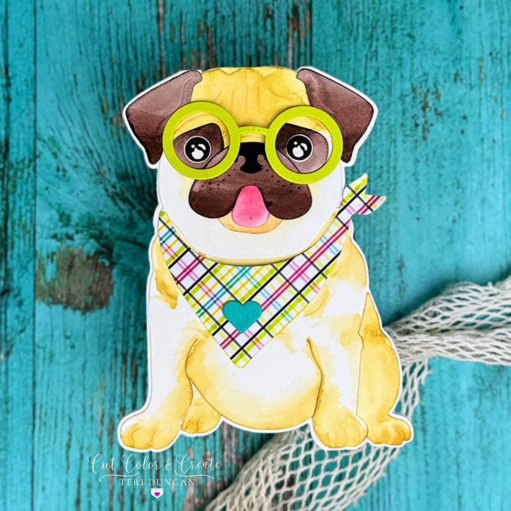 4 Adorable Cats & Pugs Cards - Cut Color & Create